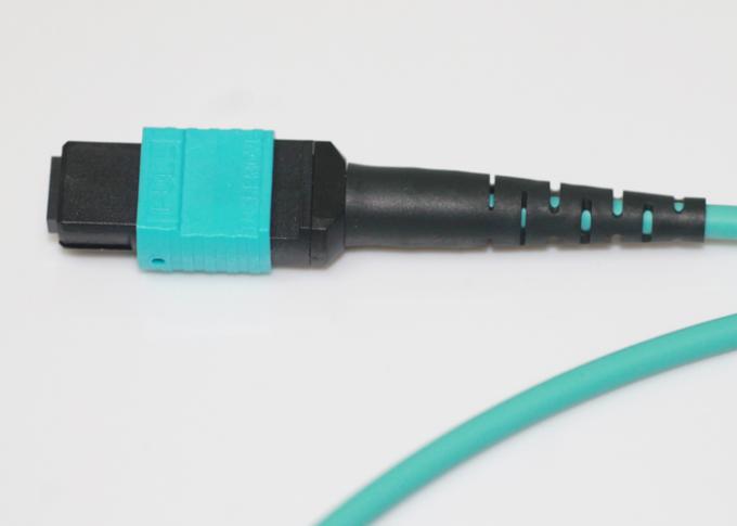 12 MT Fiber Optic MPO MTP Cable / OM4 Patch Cord Polarity A OFNP Plenum ...