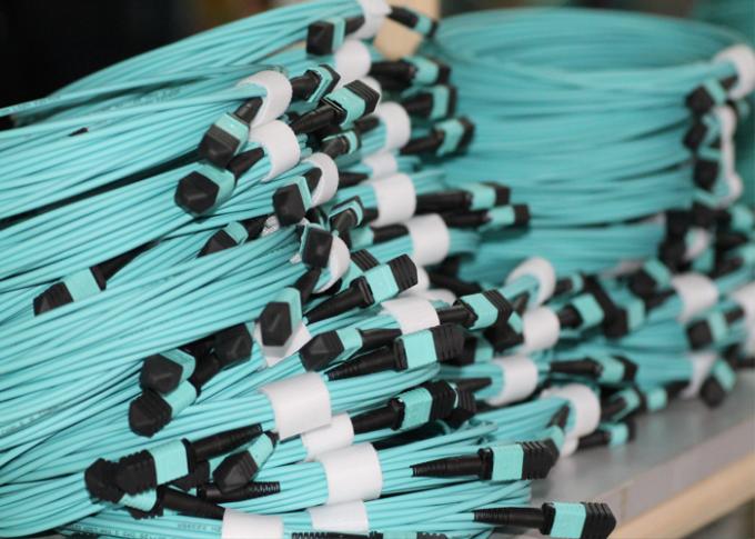 24 MT MPO To MPO 24 Fiber Cable Multimode Polarity B OFNR Riser Jacket