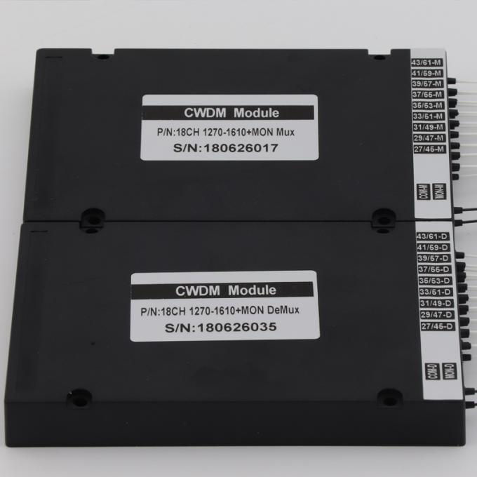 18CH LC UPC Fiber Optic CWDM DWDM AAWG Module 1270 ~ 1611nm Operating Wavelength