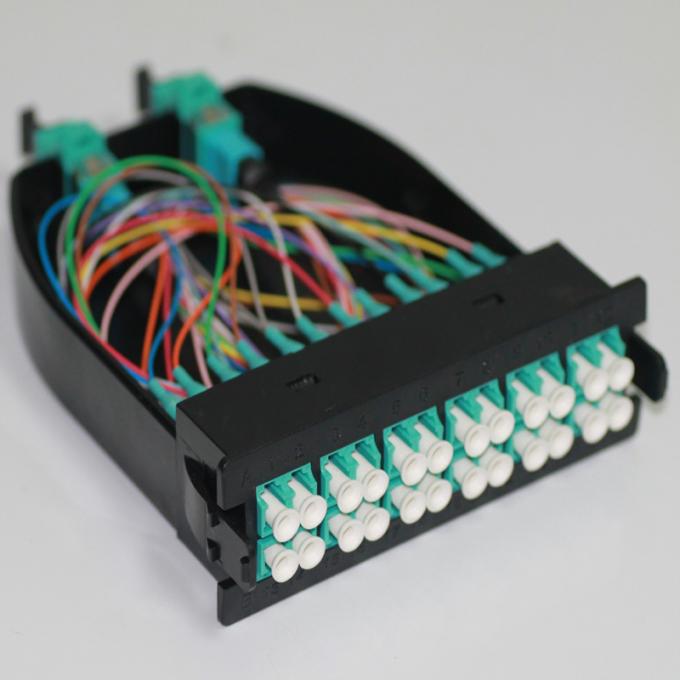 OM4 Fiber Optic Cassette Module 100G 24 Cores MPO To LC Multimode Black