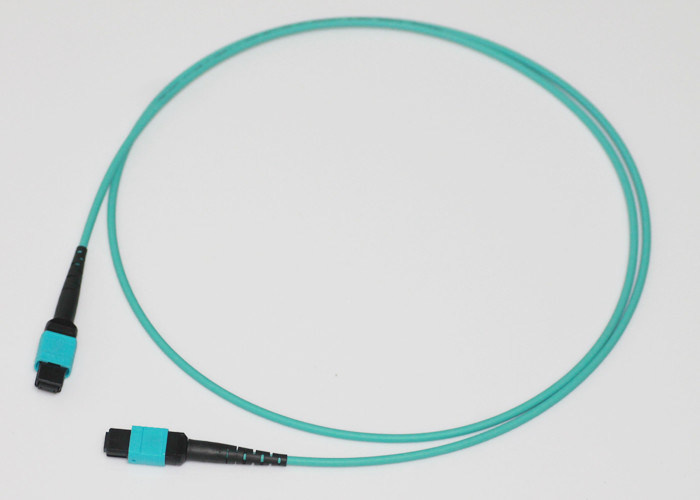 12 MT Fiber Optic MPO MTP Cable / OM4 Patch Cord Polarity A OFNP Plenum ...