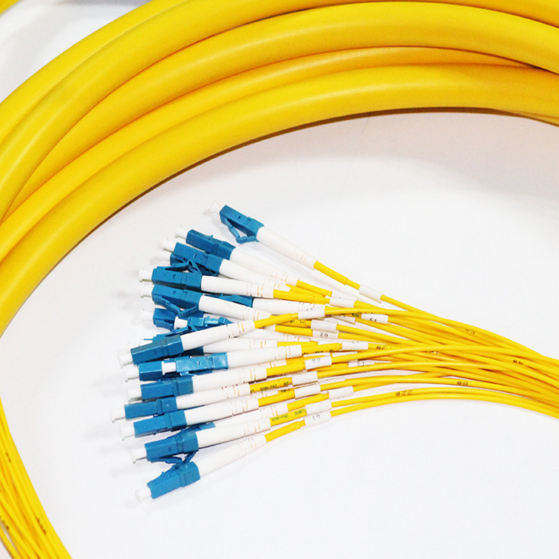 24 Cores Pre Terminated Fiber Optic Cable D4 To LC UPC Pre Installed ...