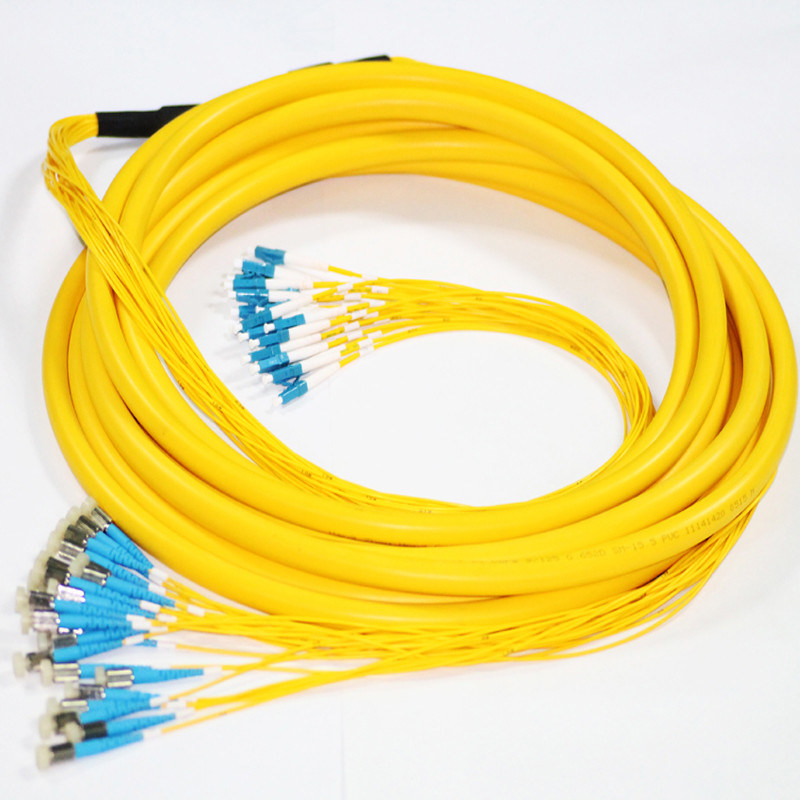24 Cores Pre Terminated Fiber Optic Cable D4 To LC UPC Pre Installed ...