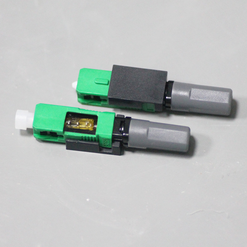 SC APC Quick Connect Fiber Optic Connectors Field Assembly Singlemode ...