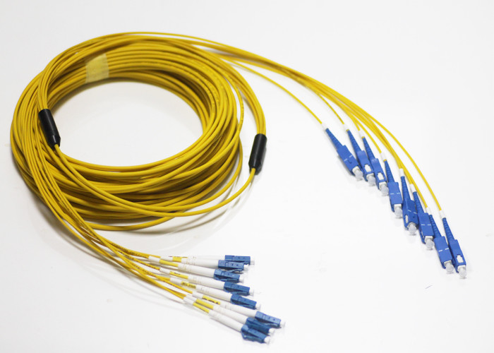 12 FO Pre Terminated Fiber Optic Cable / SC UPC Trunk Cable Pre ...
