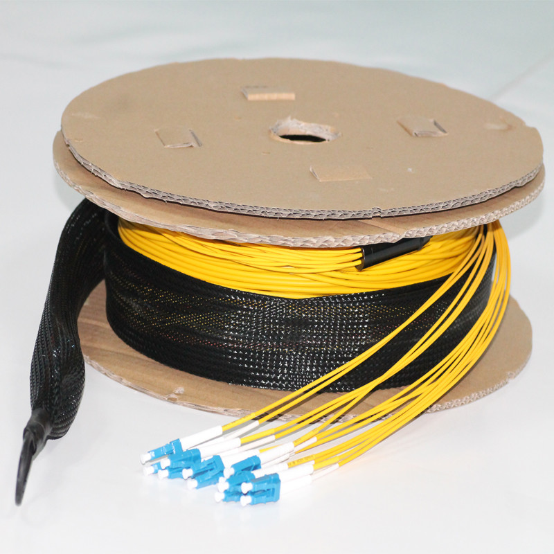 12 Cores Pre Terminated Fiber Optic Cable LC UPC To LC UPC Multimode ...
