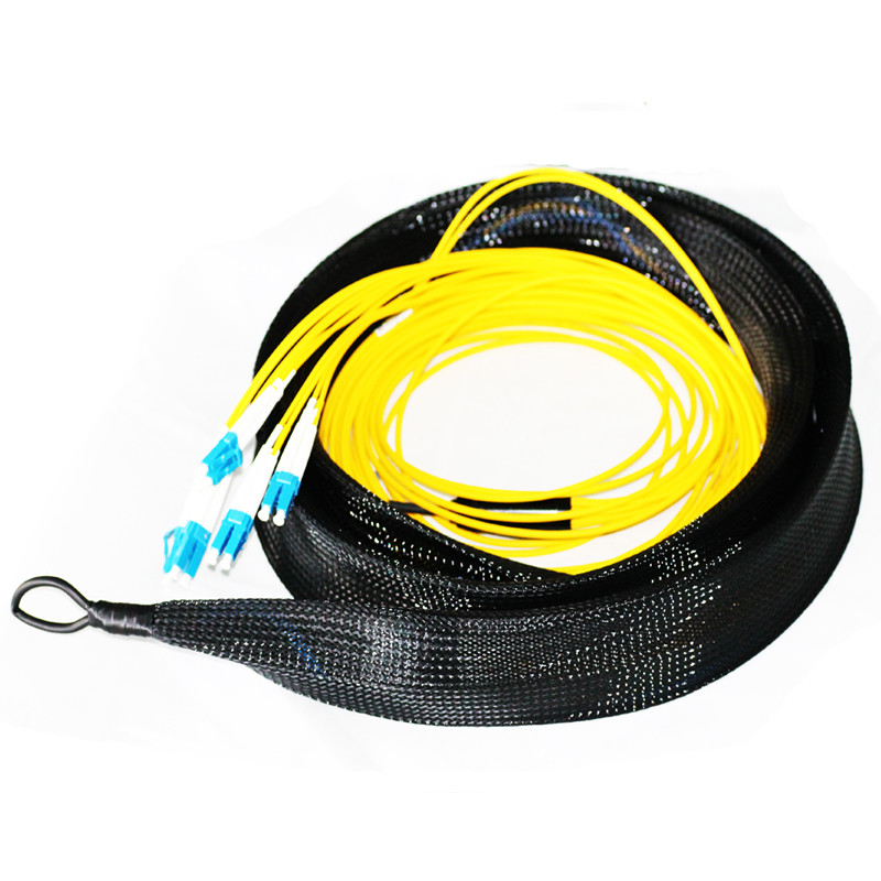 15m 12 Cores Fiber Optic Jumper / 12 Fiber OS2 Pre Terminated Single ...