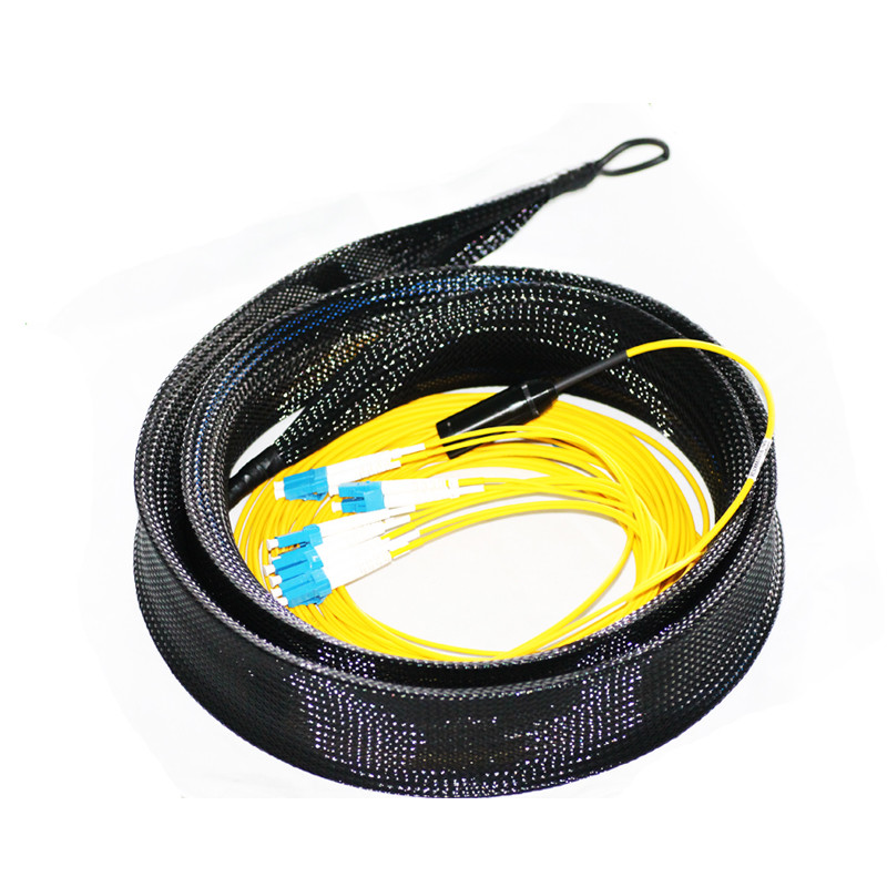 15m 12 Cores Fiber Optic Jumper / 12 Fiber OS2 Pre Terminated Single ...