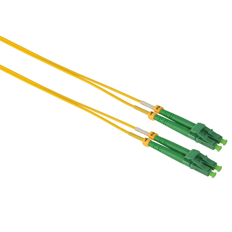 Yellow Single Mode Fibre Patch Leads Duplex LSZH Jacket 10m 2.0mm SC LC