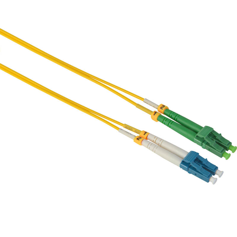Yellow Single Mode Fibre Patch Leads Duplex LSZH Jacket 10m 2.0mm SC LC