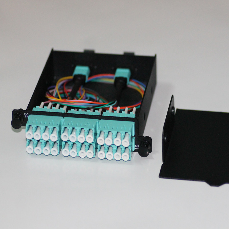 OM3 MPO Cassette Patch Panel 40G 12 Cores MPO To LC Multimode Metal